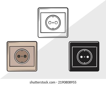 Electrical Socket Clipart Svg Printable Vector Stock Vector (Royalty ...
