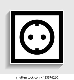 Electrical Socket Sign Black Paper Shadow: vector de stock (libre de ...