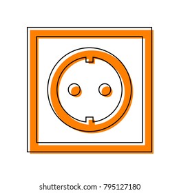 Electrical Socket Sign Vector Black Line 스톡 벡터(로열티 프리) 795127180 ...