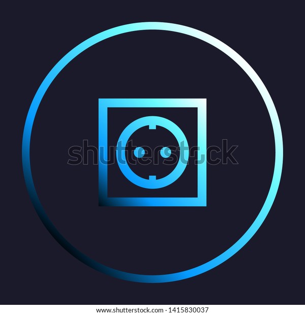 Electrical Socket Sign White Cyan Blue Stock Vector (Royalty Free ...
