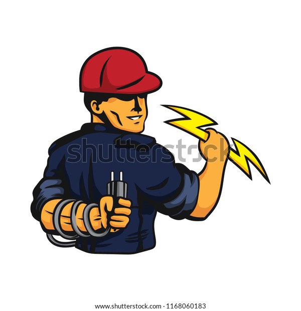 Electrician Man Vector Illustration Stock Vector (Royalty Free ...