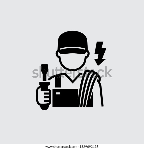 Electrician Technician Engineer Avatar Vector Icon Stock Vector ...