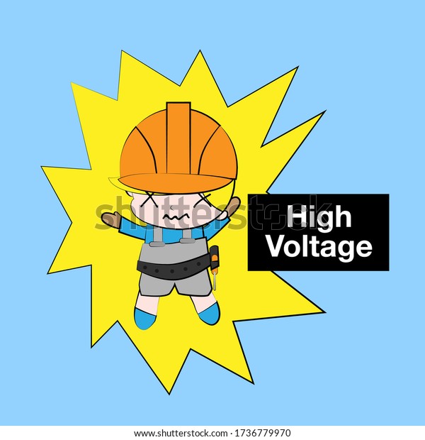 Electrician Vector Illustration Cute Chibi Character: เวกเตอร์สต็อก ...