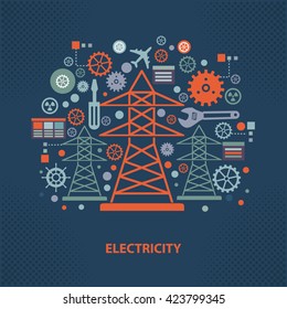 Electricity Concept Design On Clean Backgroundvector Stock Vector ...