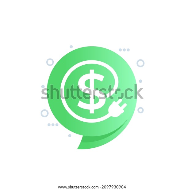 Electricity Energy Cost Icon Plug Vector Stock Vector (Royalty Free ...
