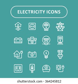 Electricity Icon Collection Stock Vector (Royalty Free) 364245812