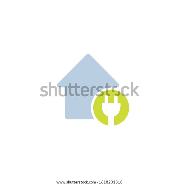 Electricity Icon House Electric Plug Stock Vector (Royalty Free ...
