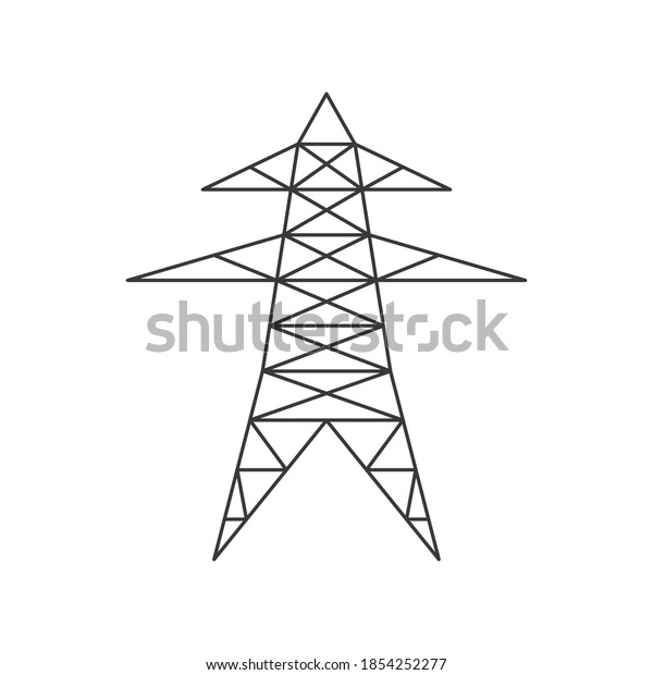 Electricity Power Supply Tower Icon Stock Vector (Royalty Free ...