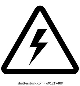 Electricity Sign Lightning Triangle Outline Isolated Stock Vector ...