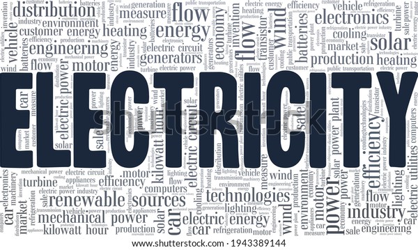 Electricity Vector Illustration Word Cloud Isolated Stock Vector ...
