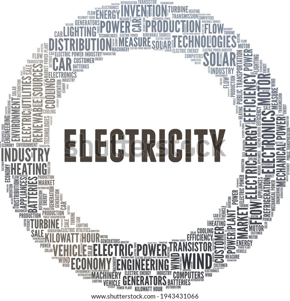 Electricity Vector Illustration Word Cloud Isolated Stock Vector ...