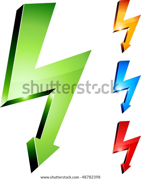 Electricity Warning Symbols Vector Illustration Stock Vector (Royalty ...