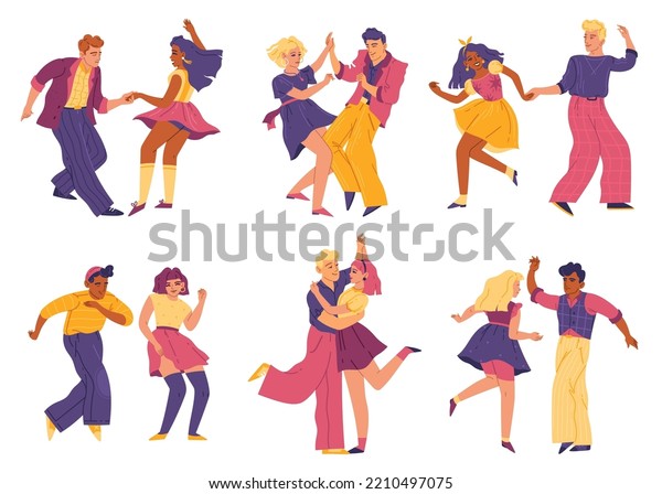 Electro Swing Dancers Retro Dance People Stock Vector (Royalty Free ...