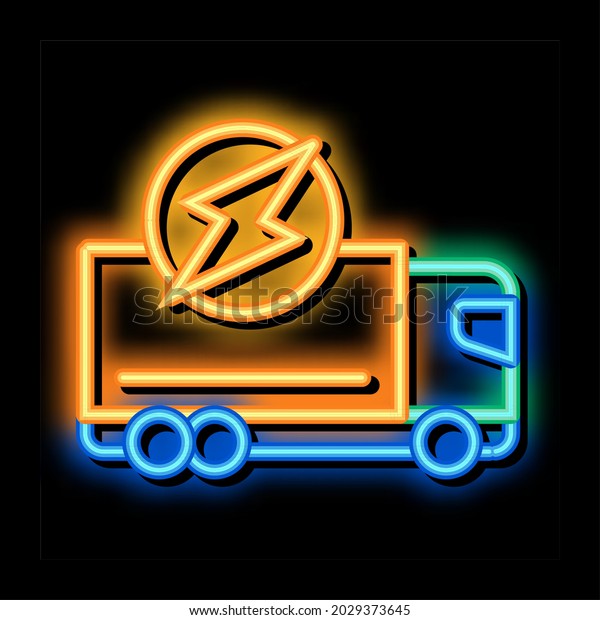 Electro Truck Cargo Neon Light Sign Stock Vector (Royalty Free) 2029373645