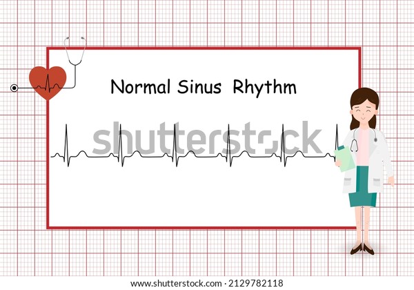 Electrocardiogram Normal Heart Beat Line Sinus Stock Vector (Royalty ...