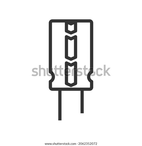 Electrolytic Capacitor Outline Icon Electronic Circuit Stock Vector ...
