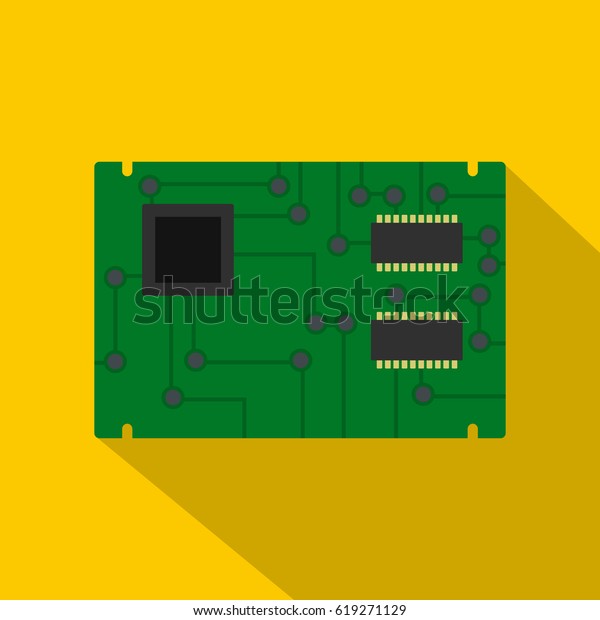 Electronic Board Icon Flat Illustration Electronic Stock Vector ...