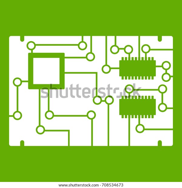 Electronic Board Icon White Isolated On Stock Vector (Royalty Free ...
