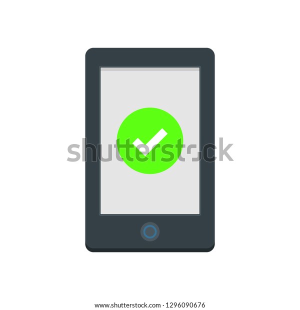 Electronic Book Tick Icon Stock Vector (Royalty Free) 1296090676 ...