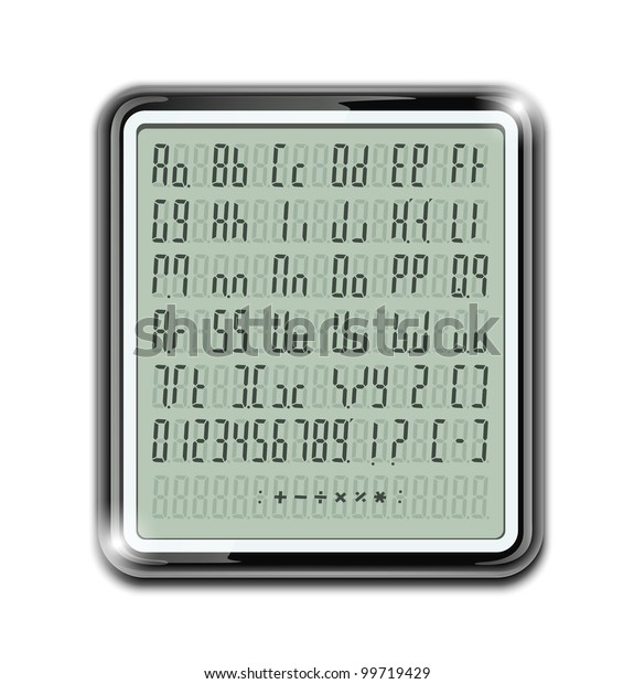 Electronic Calculator Font Vector Illustration Eps10 Stock Vector ...