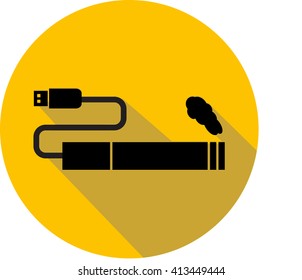 Electronic Cigarette Symbol Electronic Cigarette Round Stock Vector ...