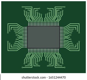 Electronic Circuit Chip On Board Computer Stock Vector (Royalty Free ...