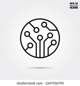 Electronic Circuit Line Icon Electronic Component Stock Vector (Royalty ...