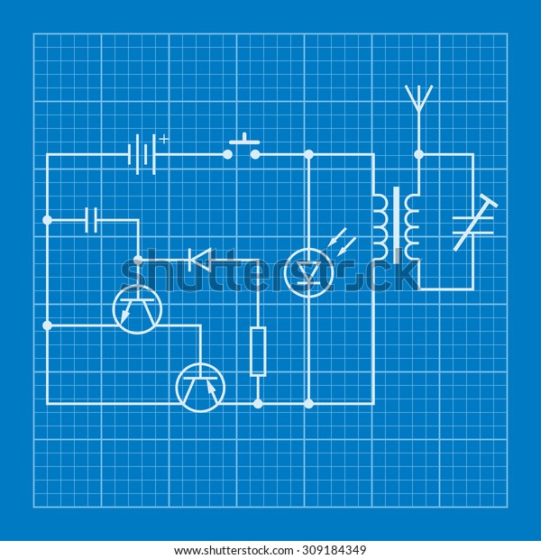 Electronic Circuit Scheme Blueprint Background Stock Vector (Royalty ...
