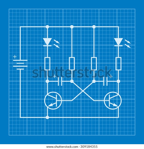 Electronic Circuit Scheme Blueprint Background Stock Vector (Royalty ...