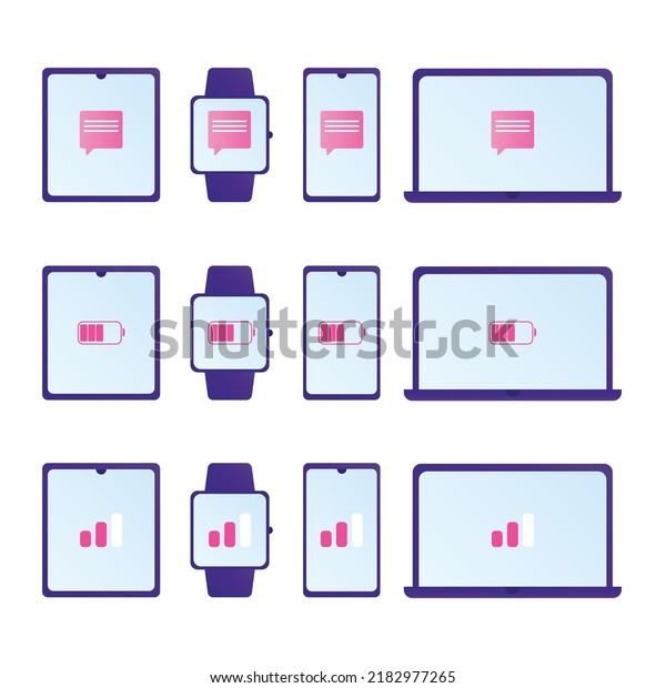Electronic Devices Flat Design Vector Set Stock Vector (Royalty Free ...