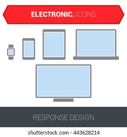 Electronic Devices Screens Resolutions Isolated On Stock Vector ...