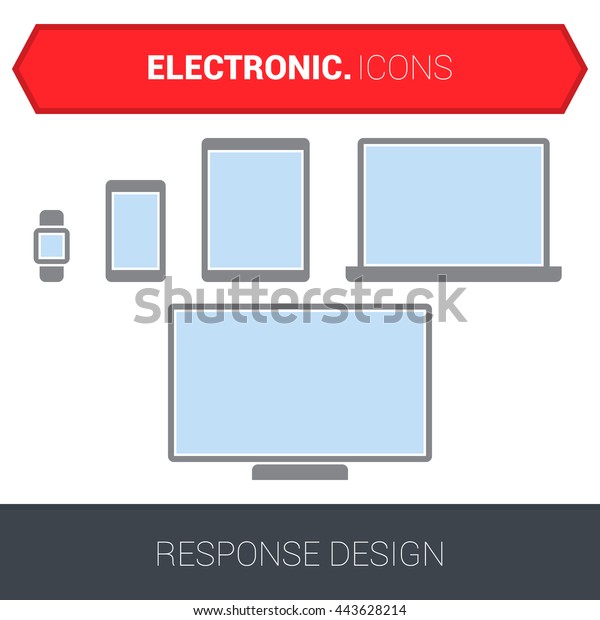 Electronic Devices Screens Resolutions Isolated On Stock Vector ...
