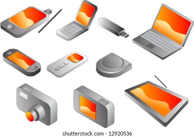 Electronic Gadgets Vector Clipart Isometric Style Stock Vector (Royalty ...