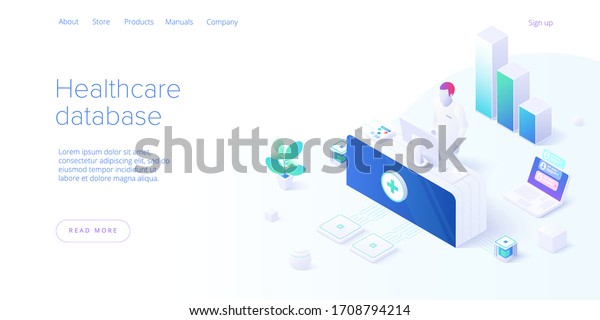 Electronic Health Record Concept Isometric Vector Stock Vector (Royalty ...