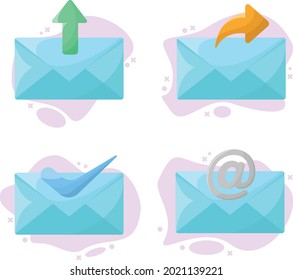 Electronic Mail Icon Collection Vector Illustration Stock Vector ...