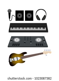 Electronic Musical Instruments Illustration Stock Vector (Royalty Free ...