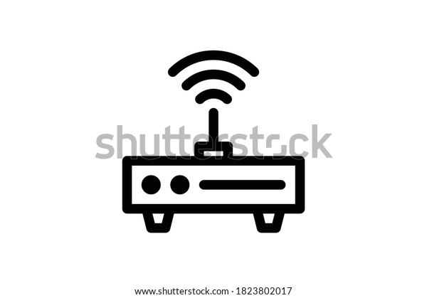Electronic Outline Icon Router Stock Vector (Royalty Free) 1823802017 ...