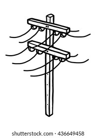 Electric Post Cartoon Vector Illustration Hand Stock Vector (Royalty ...