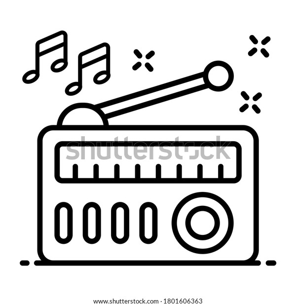Electronic Radio Device Icon Radio Set Stock Vector (Royalty Free ...
