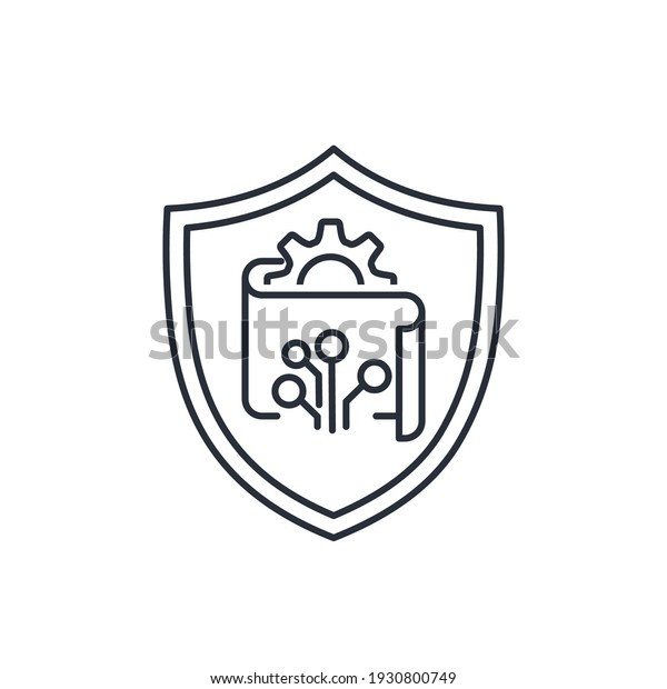 Electronic Shield Information Technology Protection Vector Stock Vector ...