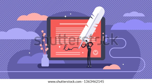 Electronic Signature Vector Illustration Flat Tiny Stock Vector ...