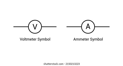 Electronic Symbol Ammeter Voltlmeter Vector Illustration 库存矢量图（免版税 ...