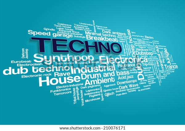 Electronic Techno Music Styles Word Cloud Stock Vector (Royalty Free ...