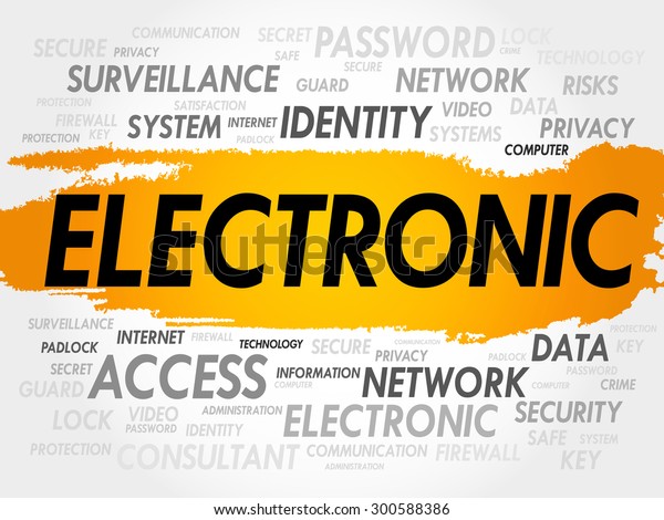 Electronic Word Cloud Business Concept Stock Vector (Royalty Free ...