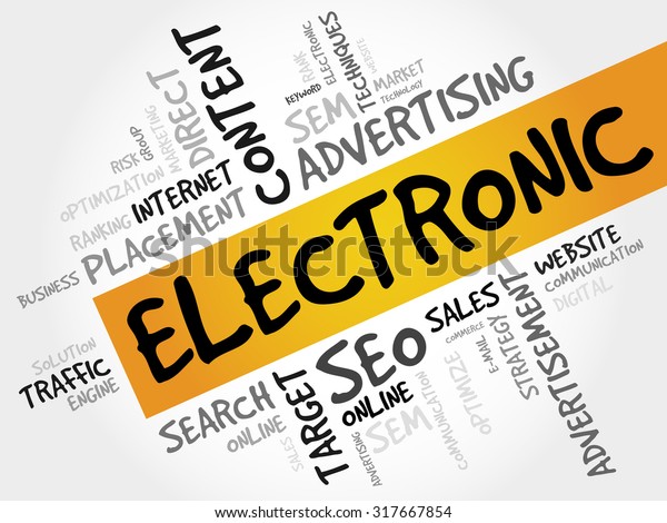 Electronic Word Cloud Business Concept Stock Vector (Royalty Free ...