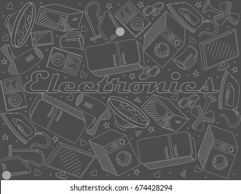 Electronics Chalk Line Art Design Vector Stock Vector (Royalty Free ...