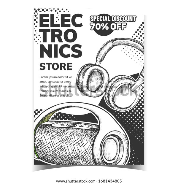 Electronics Store Discount Advertise Banner Vector Stock Vector ...