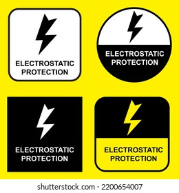 Electrostatic Protection Sign Sticker Print Product Stock Vector ...