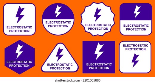 Electrostatic Protection Sign Sticker Print Product Stock Vector ...
