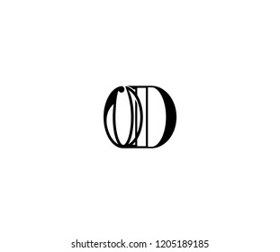 Elegance Monogram Letter Od Linked Minimalist Stock Vector (Royalty ...